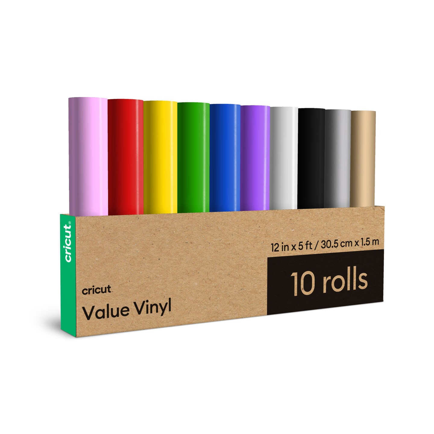 Cricut Value Vinyl Rolls, Rainbow Sampler - 12 in x 5 ft (10 ct) | Michaels