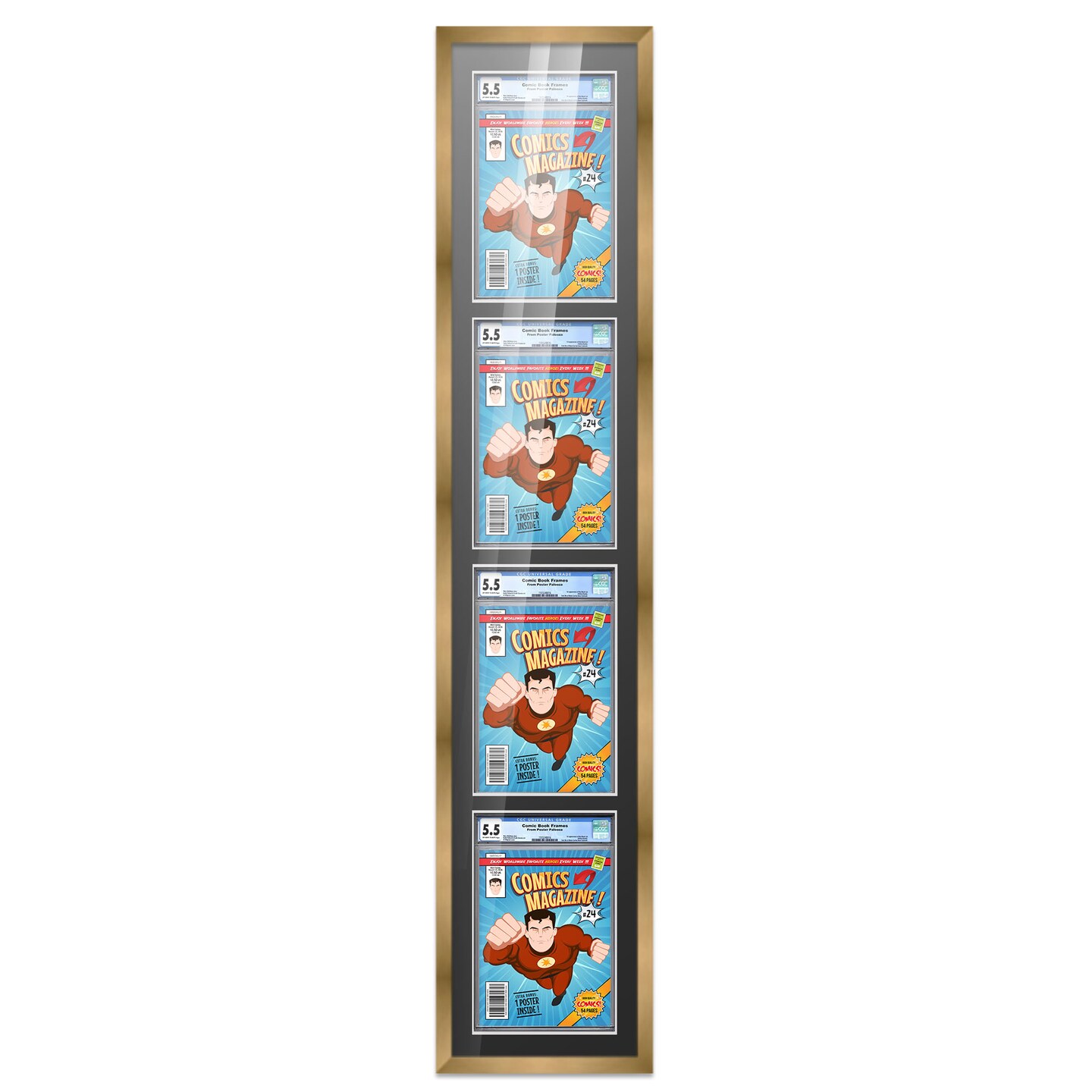 Comic Book Display Frame for CGC, PGX Graded, Slabed Comics - Bronze ...