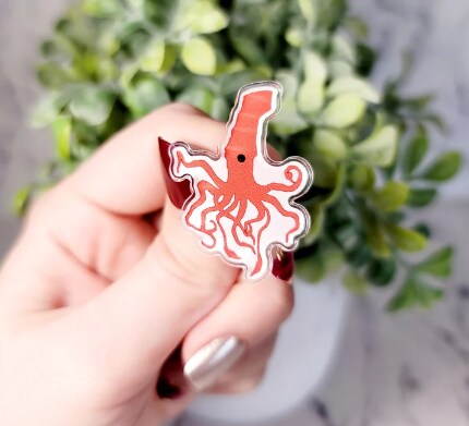 Kraken Pin, Kraken Gifts, Cryptid Pin, Cryptid Hunter, Cryptid Buttons ...