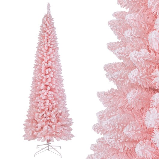 Snow Flocked Artificial Pink Xmas Tree with Branch Tips | Michaels