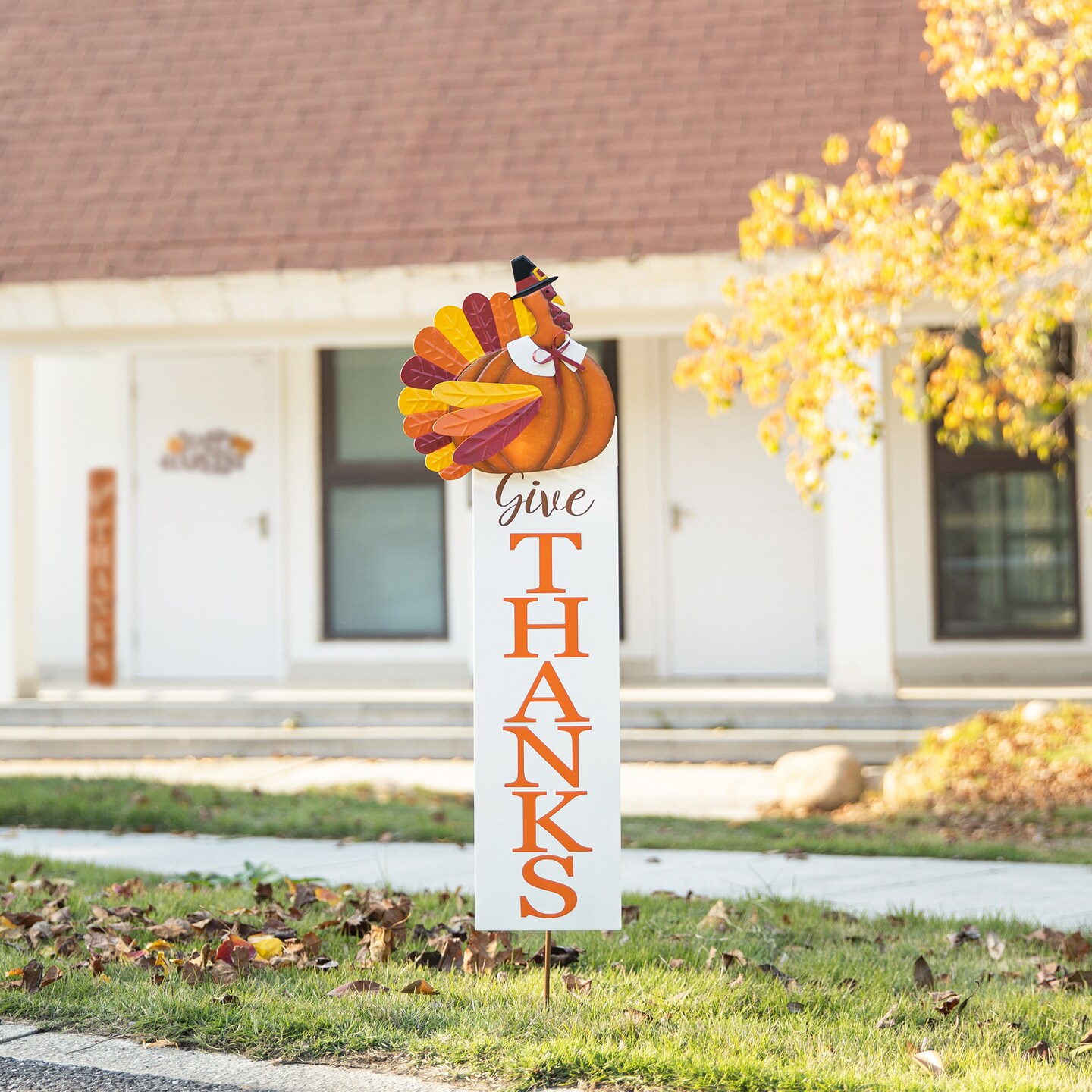 36"H Thanksgiving Metal Turkey "Give Thanks" Yard Stake(KD) | Michaels