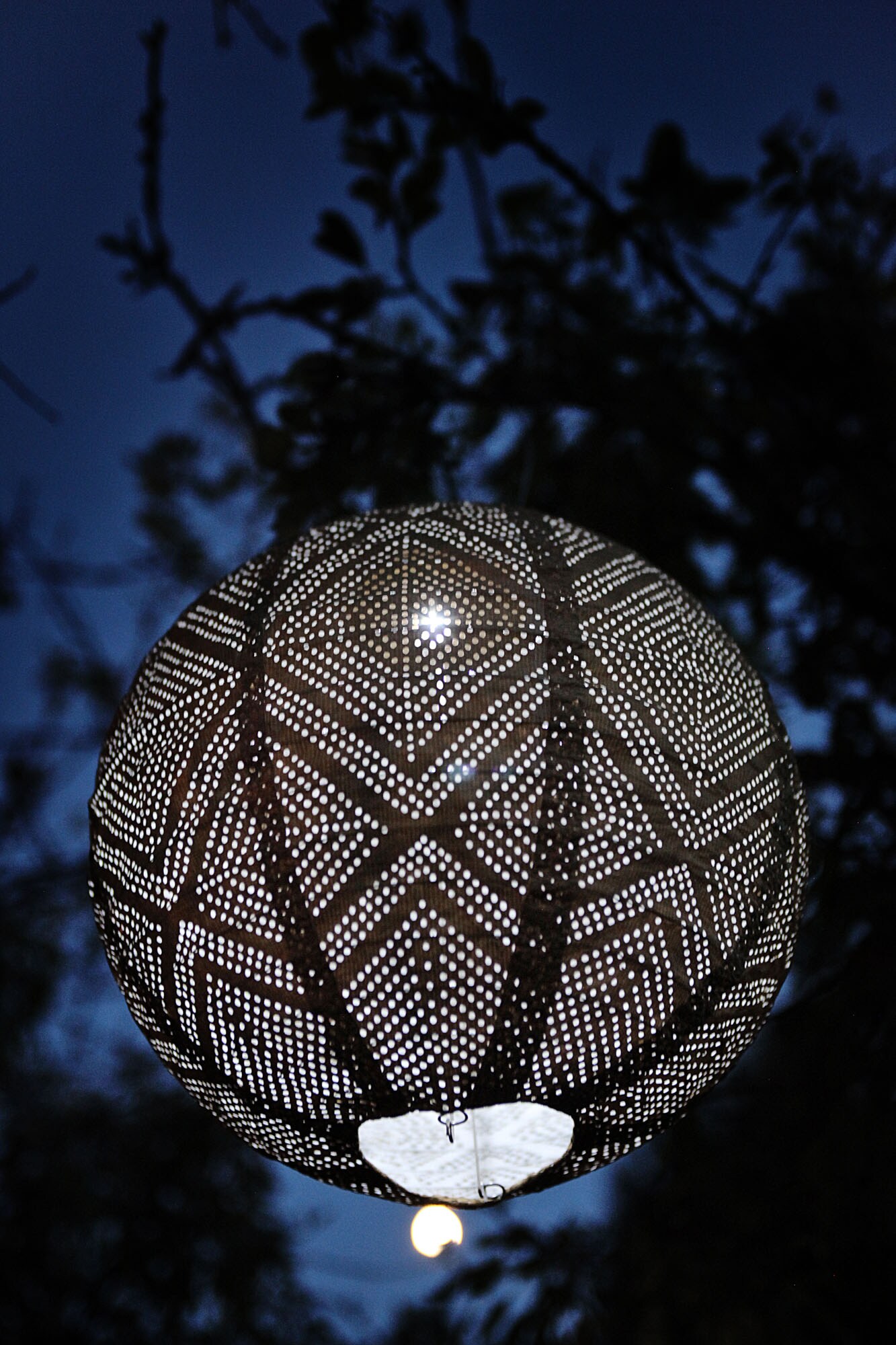 Solar Lantern 12" Hanging LED Light, Outdoor Art / Home Decor, Garden ...