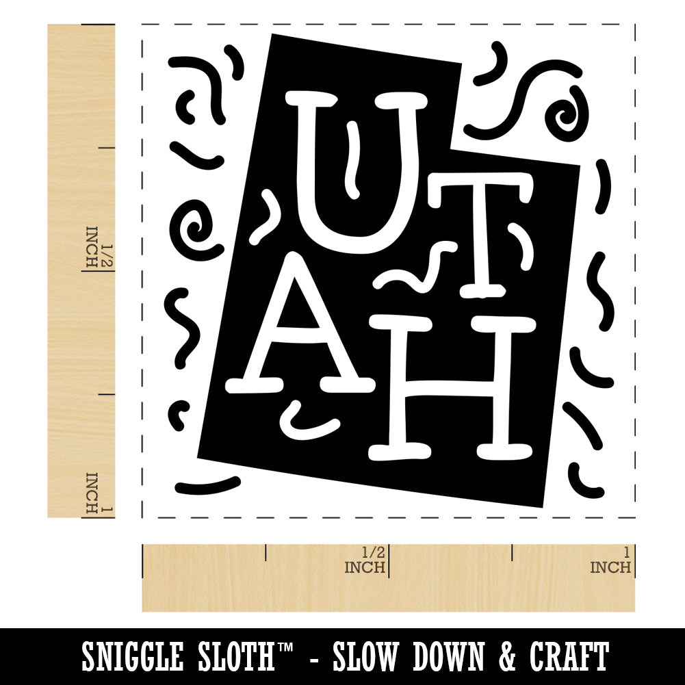 Utah State with Text Swirls Self-Inking Rubber Stamp Ink Stamper | Michaels