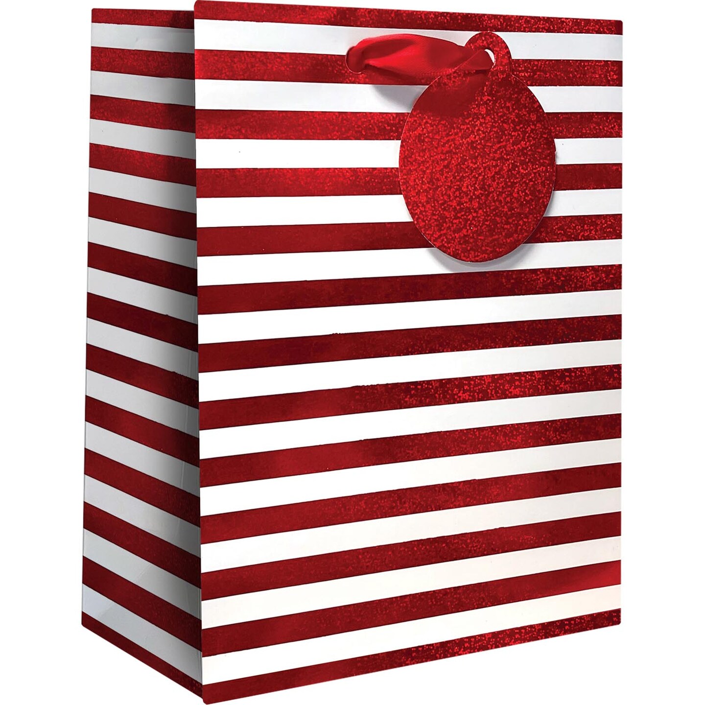 Pack/6: Red White Stripe Gift Bag - 6 x 3 x 7-1/2" | Michaels