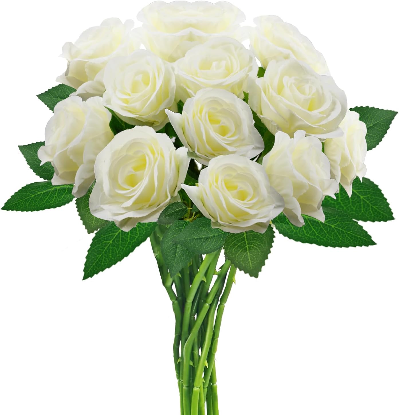 12Pcs White Artificial Roses Bouquet with Long Stems | Michaels
