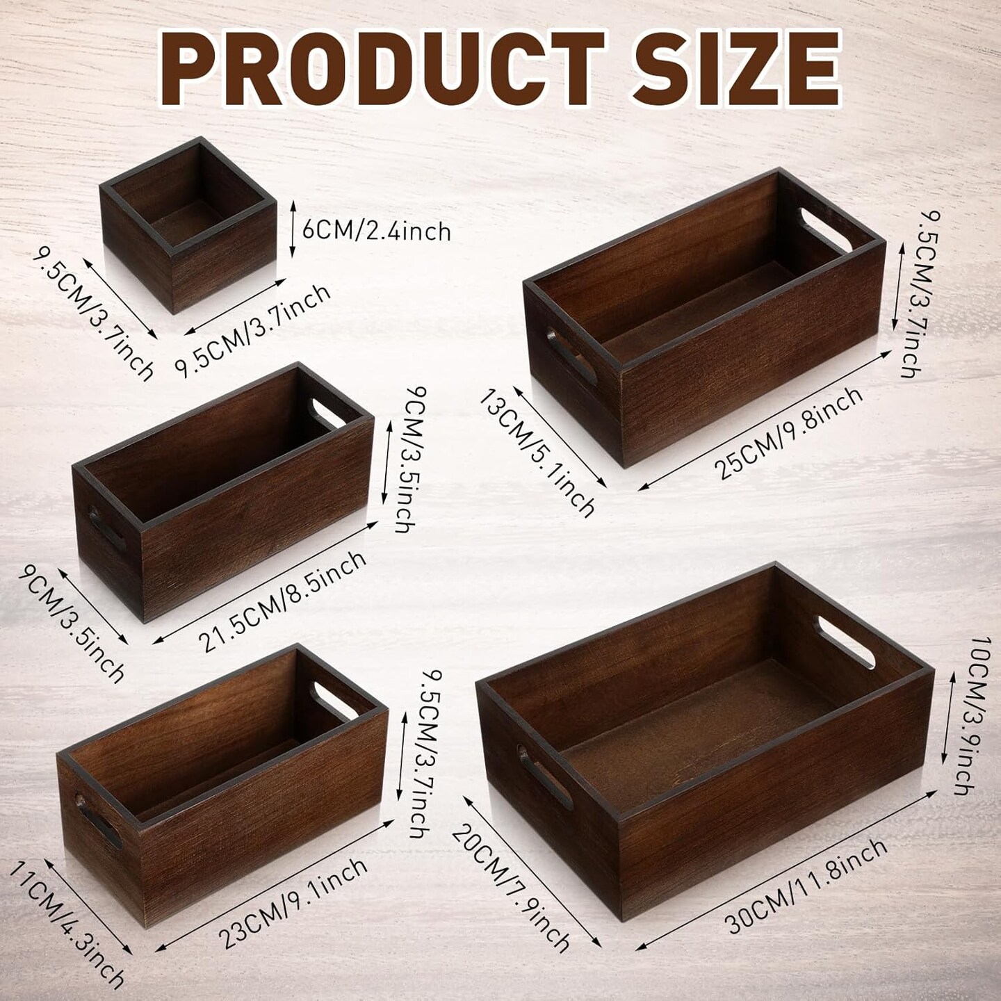 Set of 6 Wood Storage Boxes with Handles | Michaels