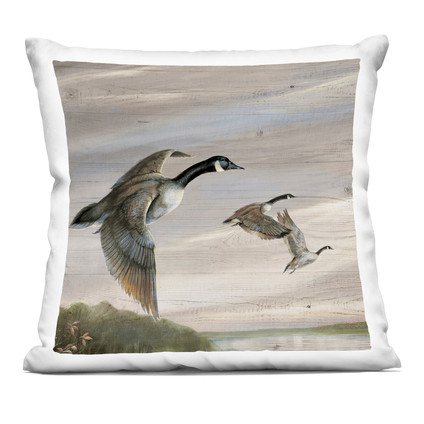 Stupell Industries Flying Geese over Rustic Decorative Printed Pillow ...
