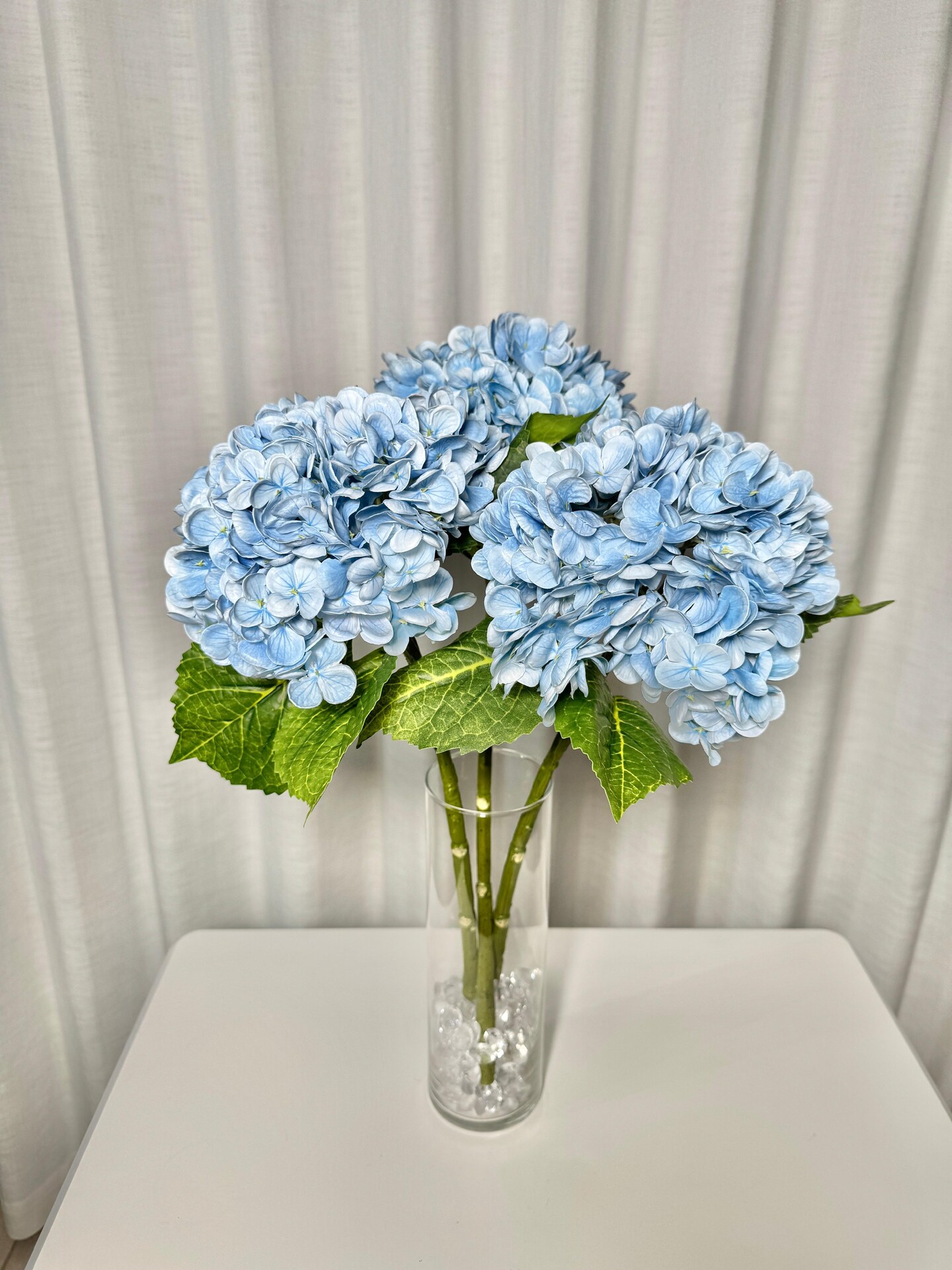 Ariane Real Touch Artificial Mixed Blue Hydrangea Flowers, 20” Silk ...
