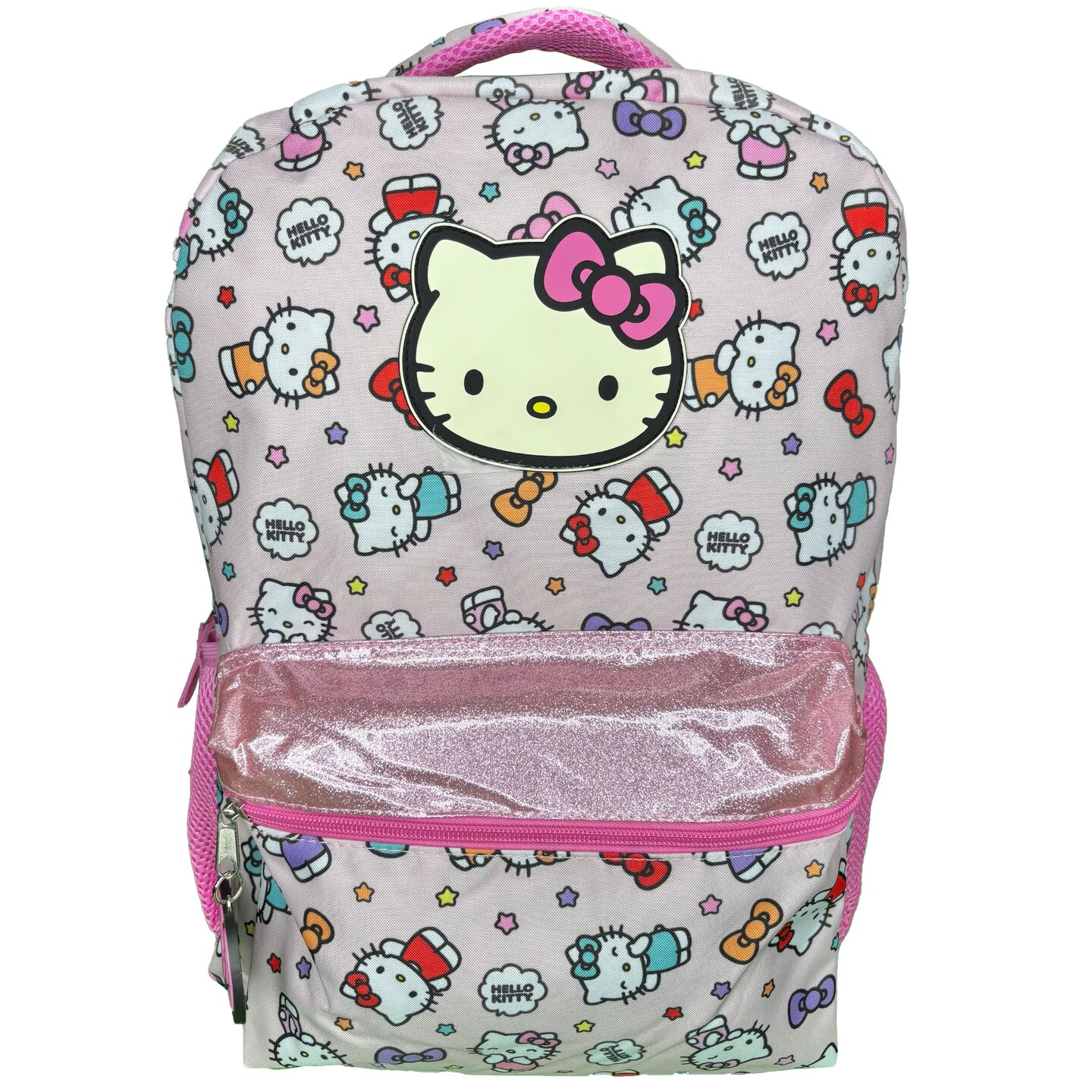 Hello Kitty Nylon Pink Backpack 16" School Bookbag for Girls ages 3 ...