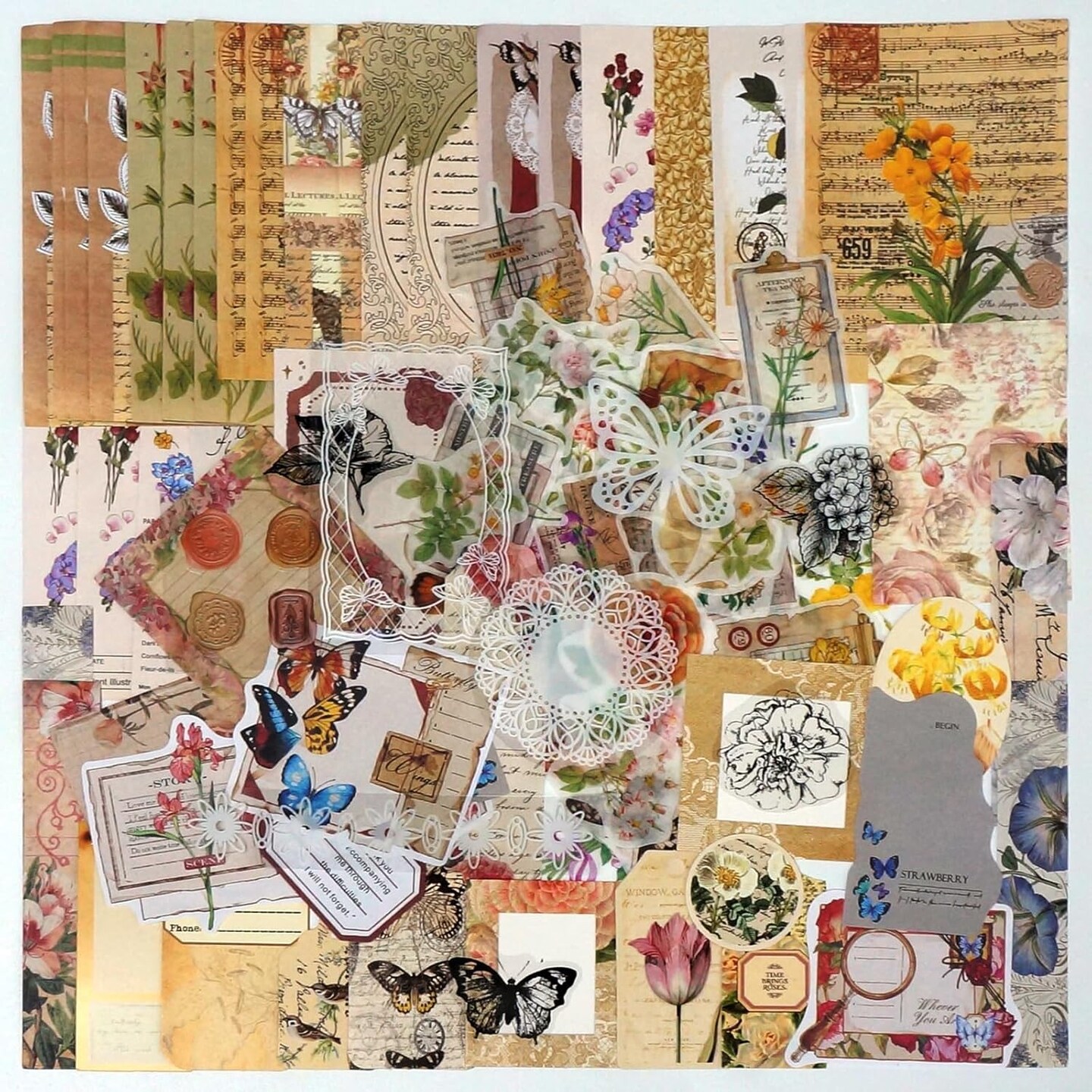 260 PCS Vintage Scrapbook Kit (Flowers) | Michaels