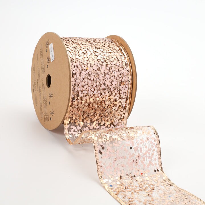 LaRibbons 4"- 2 1/2" Sequin Wired Ribbon | 10 Yard Roll | Michaels