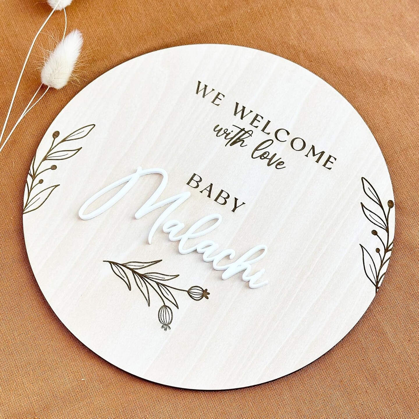 Newborn Gift, Pregnancy Announcement Sign, Custom Engraved Baby ...