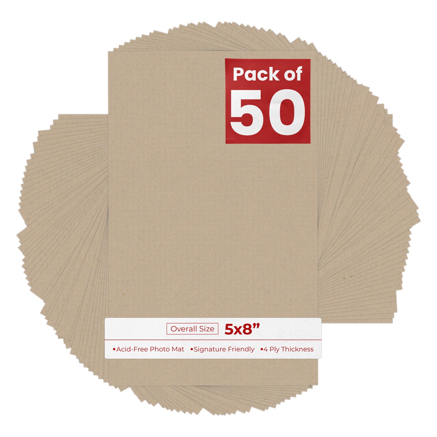 Tawny Brown 5x8 Uncut Mat Board - Blank Sheets, No Opening, Color ...