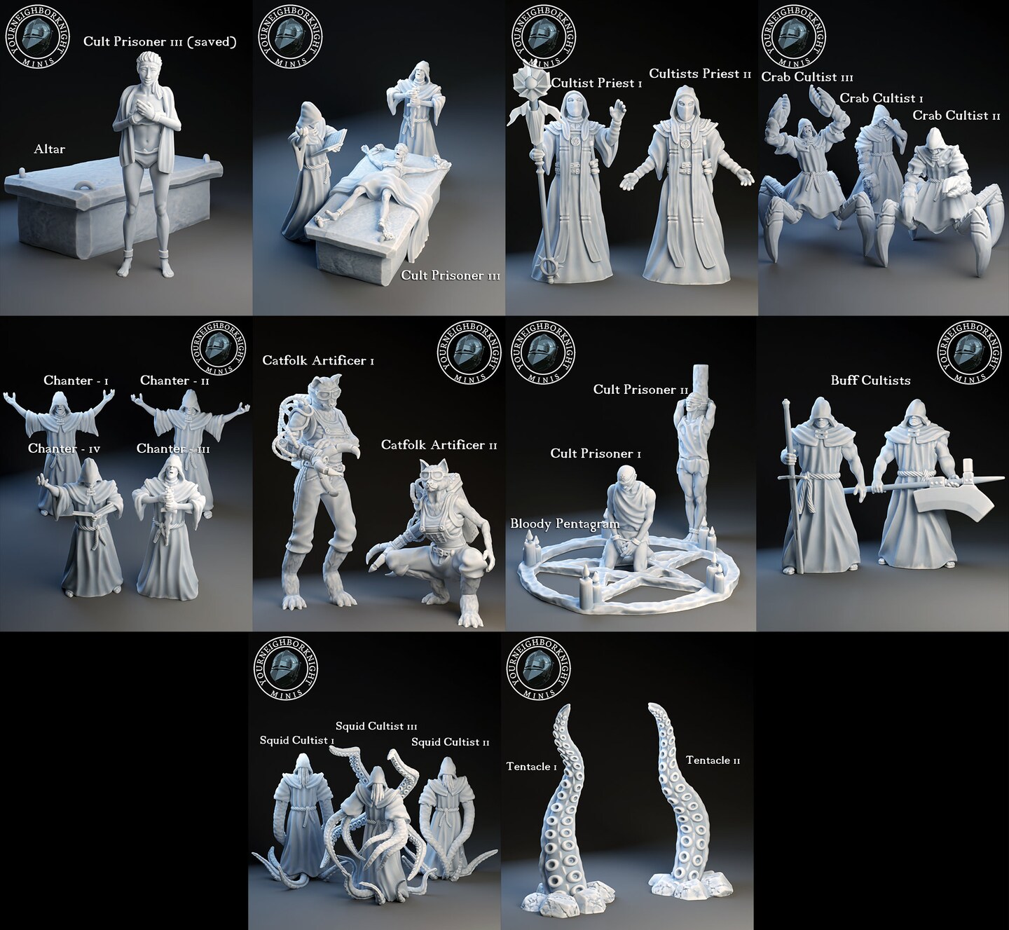 23pc Cultists Set Dungeons and Dragons 3D Printed DnD, Tabletop RPG ...