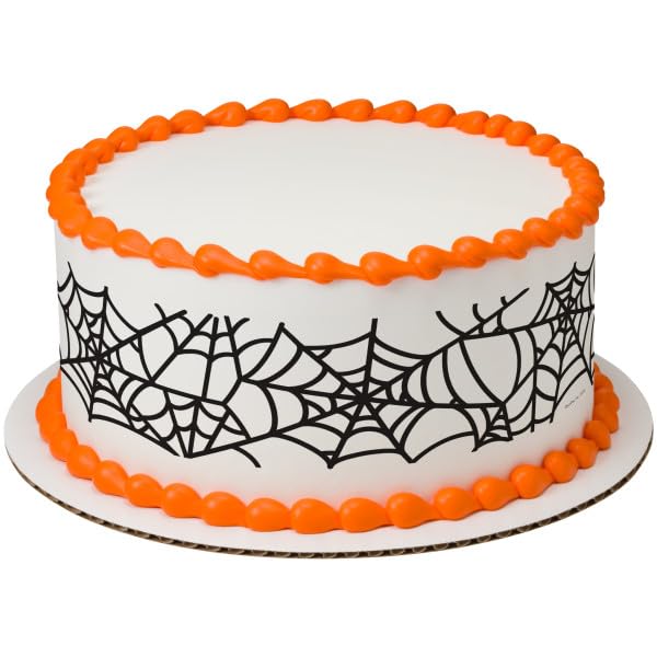 Halloween Spider Webs Edible Cake Topper Icing Image Border Strips 3 ...