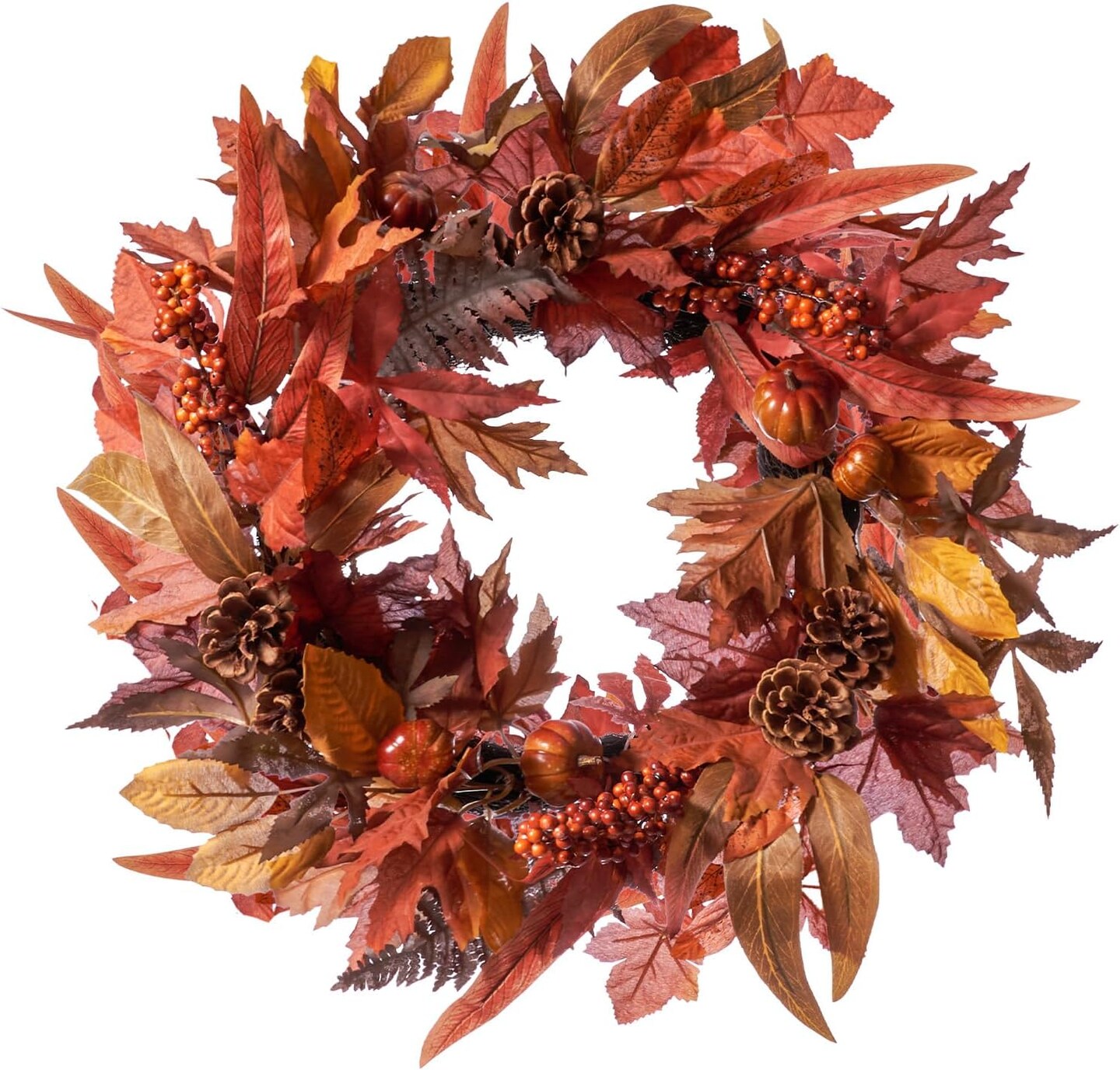 24 Inch Fall Wreaths for Front Door, Autumn Farmhouse Wreaths with ...