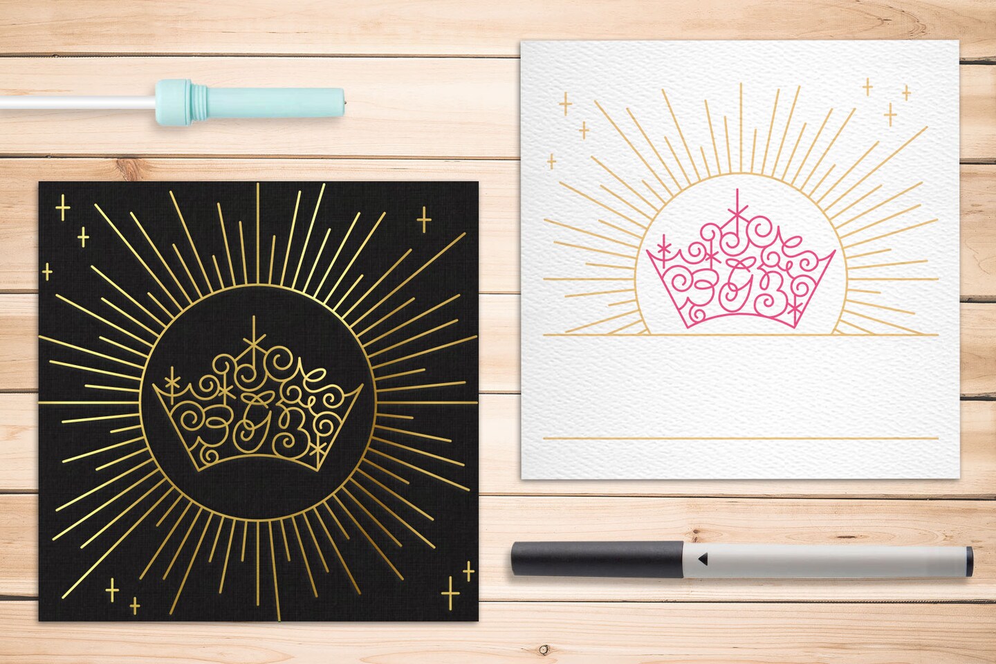 SVG FILE - Tiara in Deco Style Frame Single Line SKETCH | MakerPlace by ...