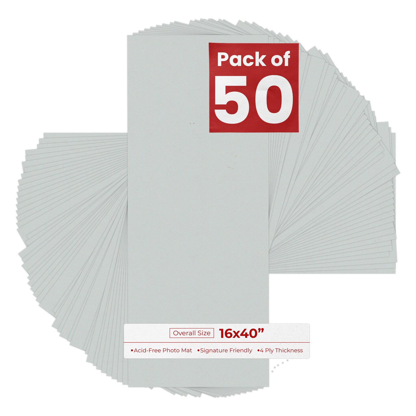 Gray 16x40 Uncut Mat Board - Blank Sheets, No Opening, Color: Grey ...