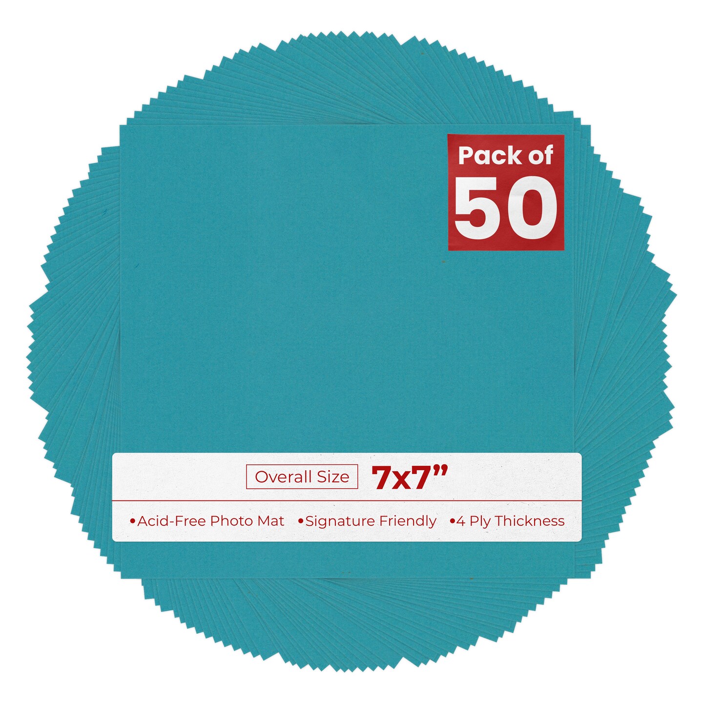 Ocean Blue 7x7 Uncut Mat Board - Blank Sheets, No Opening, Color: Blue ...