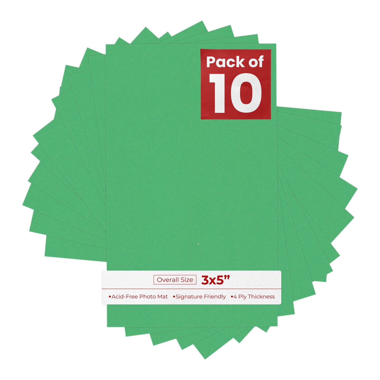 Bright Green 3x5 Inch Uncut Mat Board - Blank Sheets, No Opening, Color ...