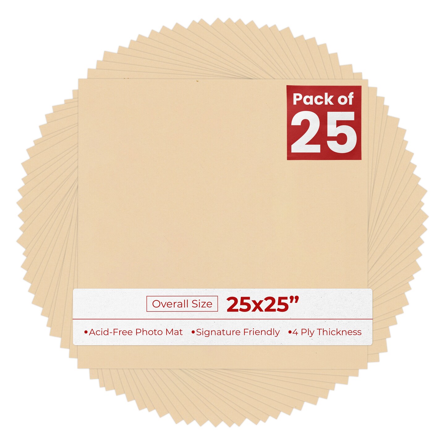 Toasted Almond 25x25 Uncut Mat Board - Blank Sheets, No Opening, Color ...