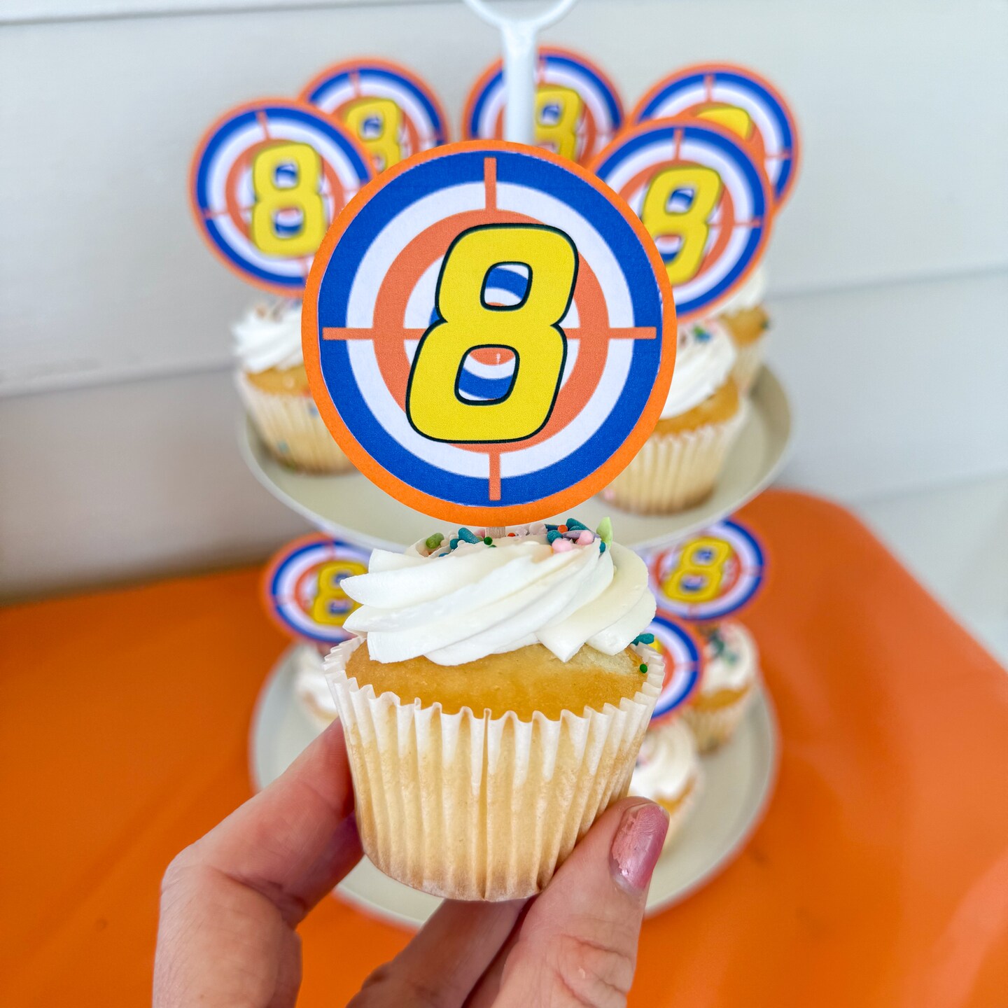 Foam Dart Target Battle Cupcake Toppers | MakerPlace by Michaels