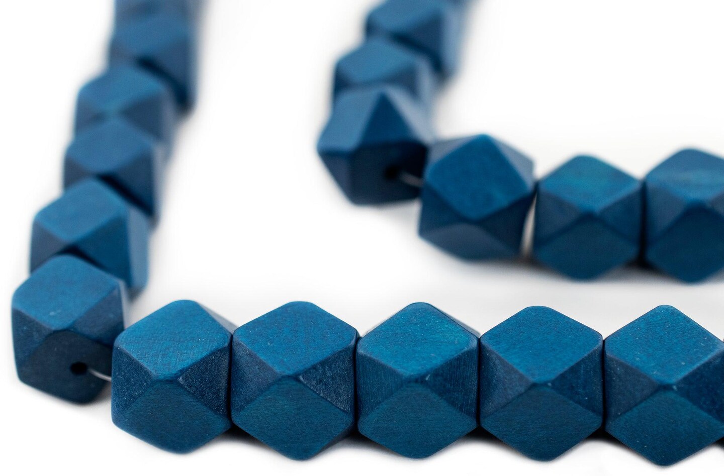 The Bead Chest Azul Blue Cornerless Cube Wood Beads: 17mm Diamond Cut ...