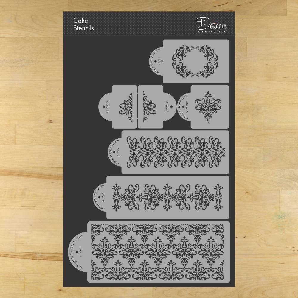 Five Tier Lace Cake Stencil Set | C367 by Designer Stencils | Cake ...