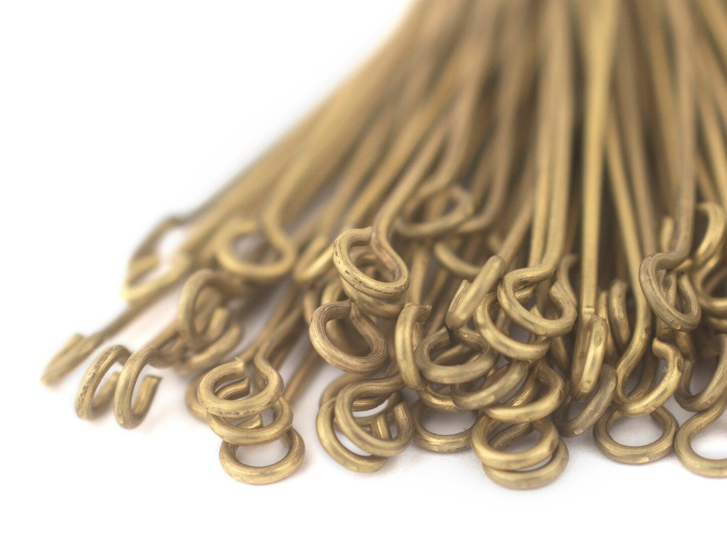 The Bead Chest Brass 21 Gauge 2 Inch Eye Pins (Approx 100 pieces ...