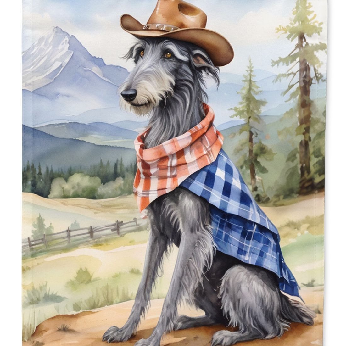 Edge Collections - 28" X 0" - Multicolor - Scottish Deerhound Cowboy ...