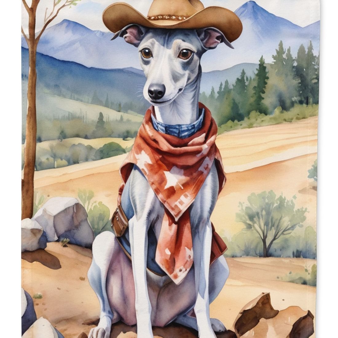 Edge Collections - 28" X 40" - Multicolor - Whippet Cowboy Welcome ...