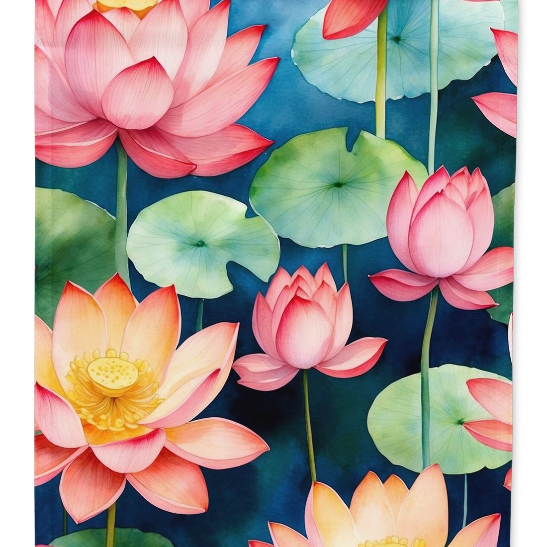 Edge Collections - 28" X 40" - Multicolor - Lotus Flowers Large Porch ...