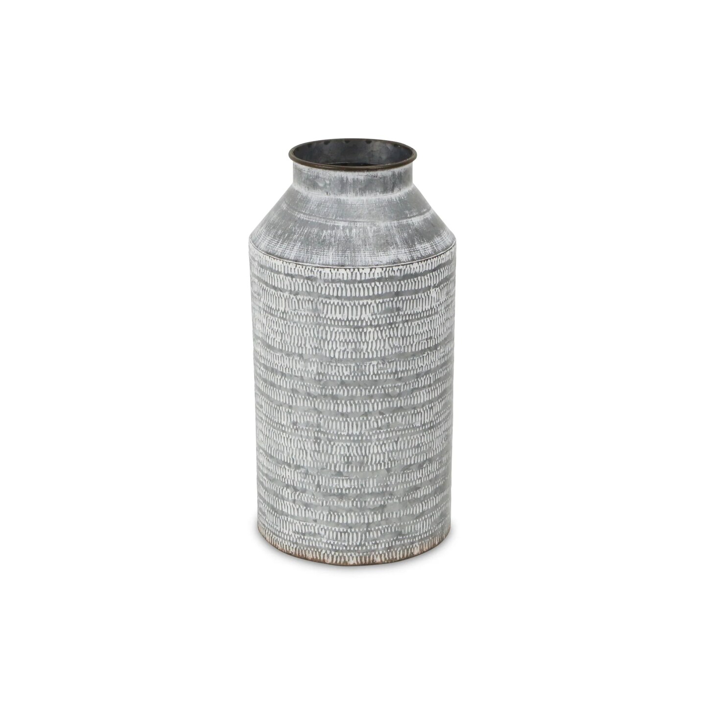 Contemporary Home Living Handcrafted Galvanized Cylindrical Milk Jar ...