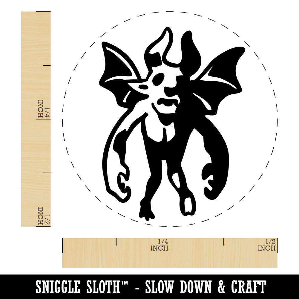Flying Gargoyle Demon Wing Horn Monster Devil Self-Inking Rubber Stamp ...