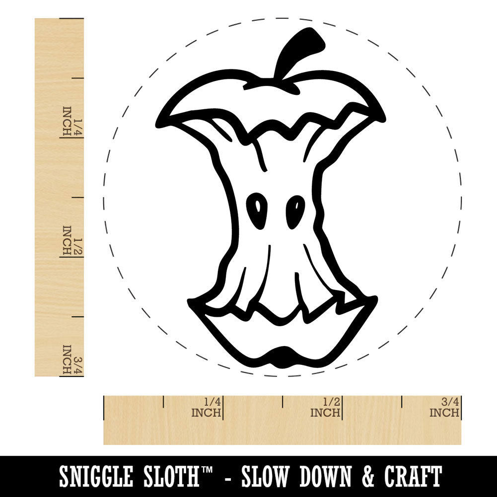 Eaten Apple Core Garbage Compost Food Seeds Self-Inking Rubber Stamp ...