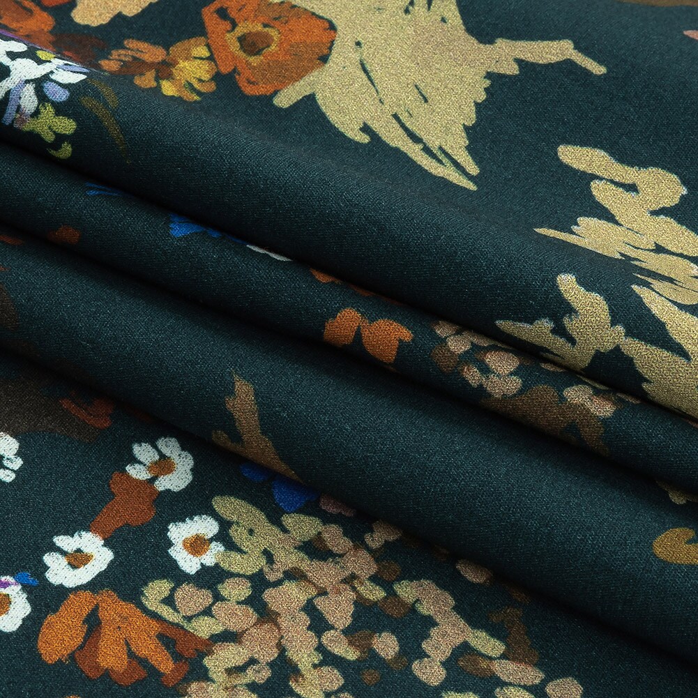 1 Yard True Teal Just Because Bouquet Stretch Cotton Poplin | Michaels