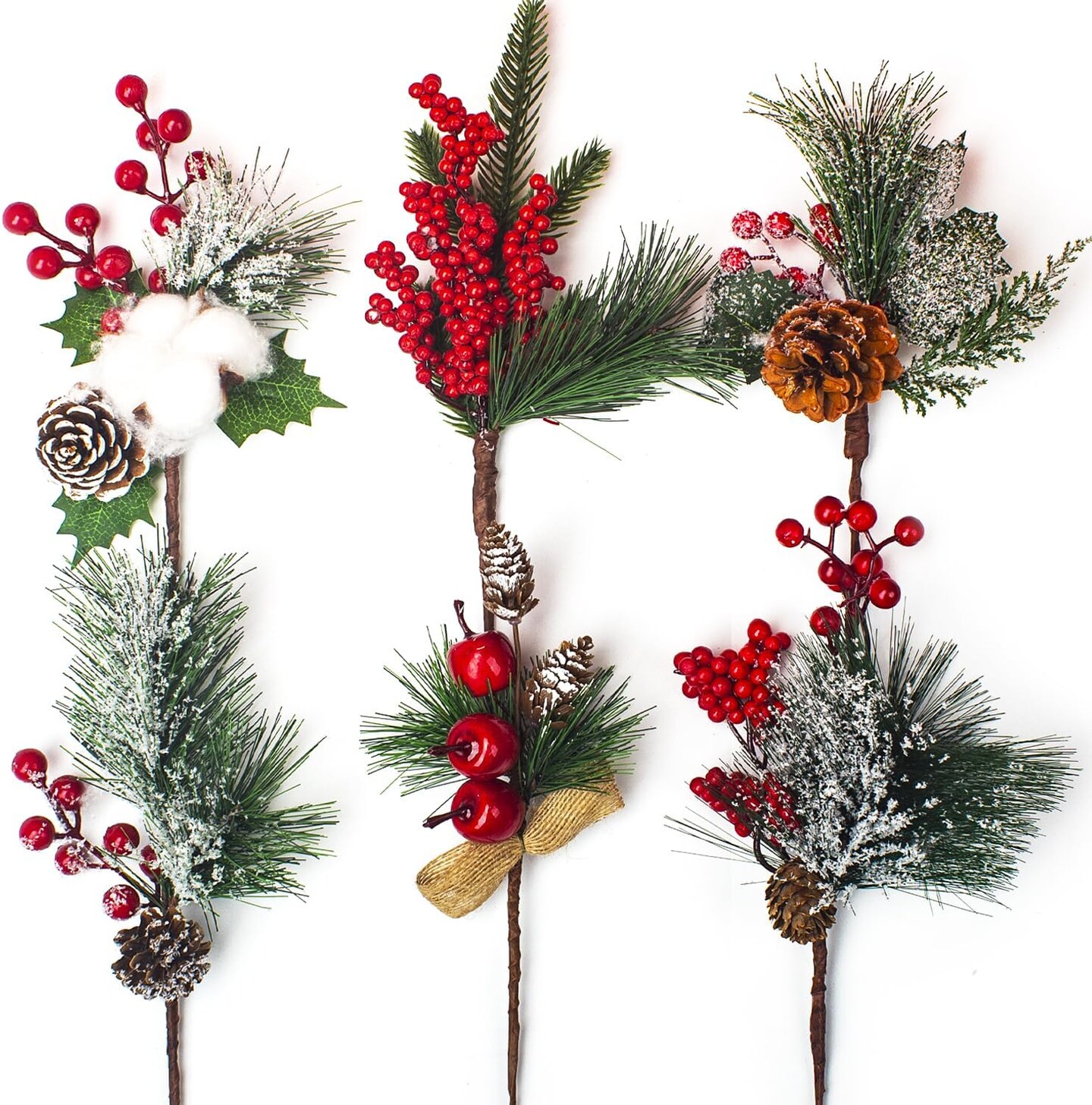 Artificial Pine Picks Christmas (Green/Red) | Michaels
