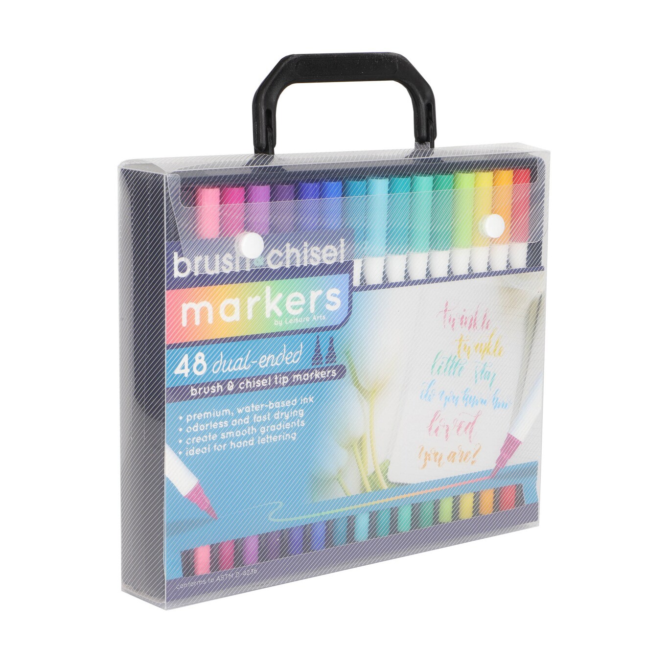 Leisure Arts Dual Tip Marker Brush/Chisel, Assorted, 48Pc, Coloring ...