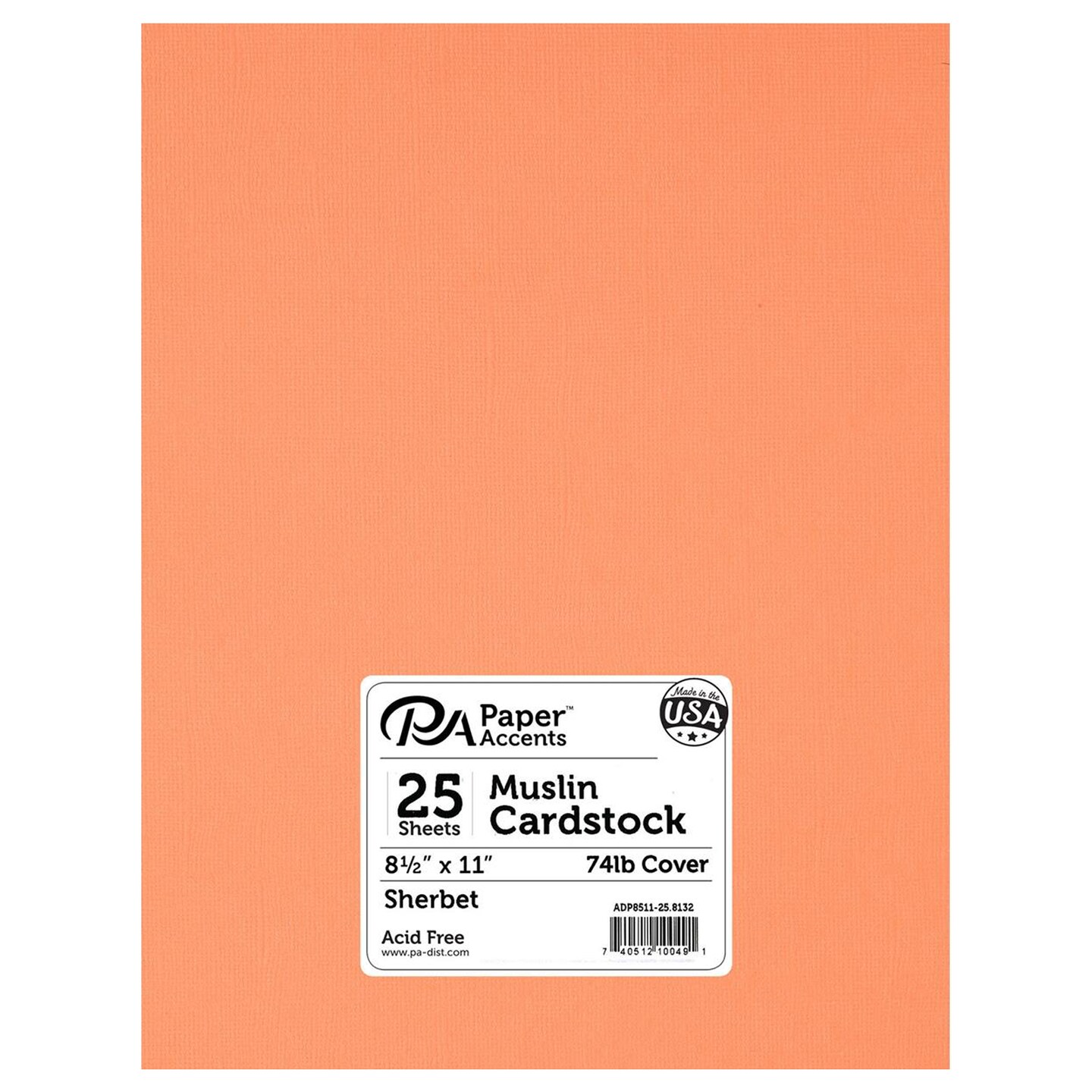 Paper Accents Cardstock 73 lb Sherbet Muslin, 8.5" x 11", Model ...
