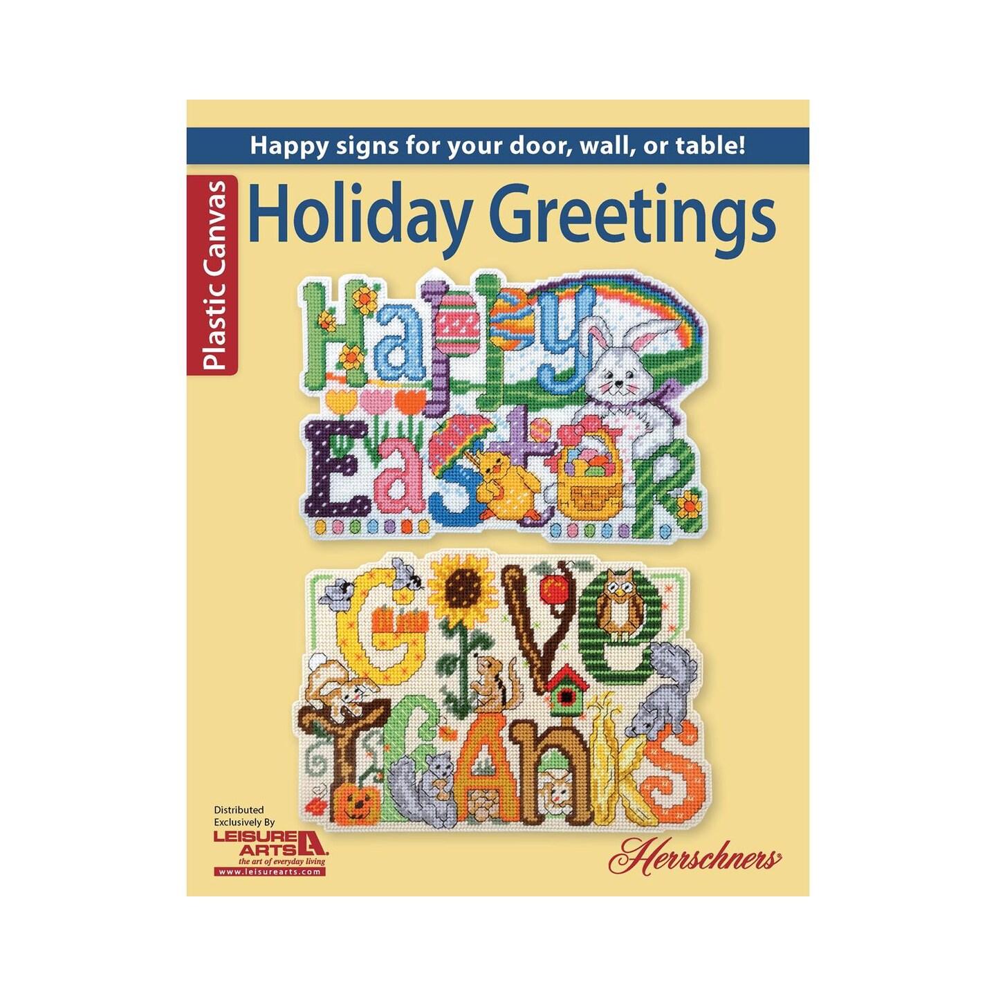 Leisure Arts Holiday Greetings Plastic Canvas Cross Stitch Book ...