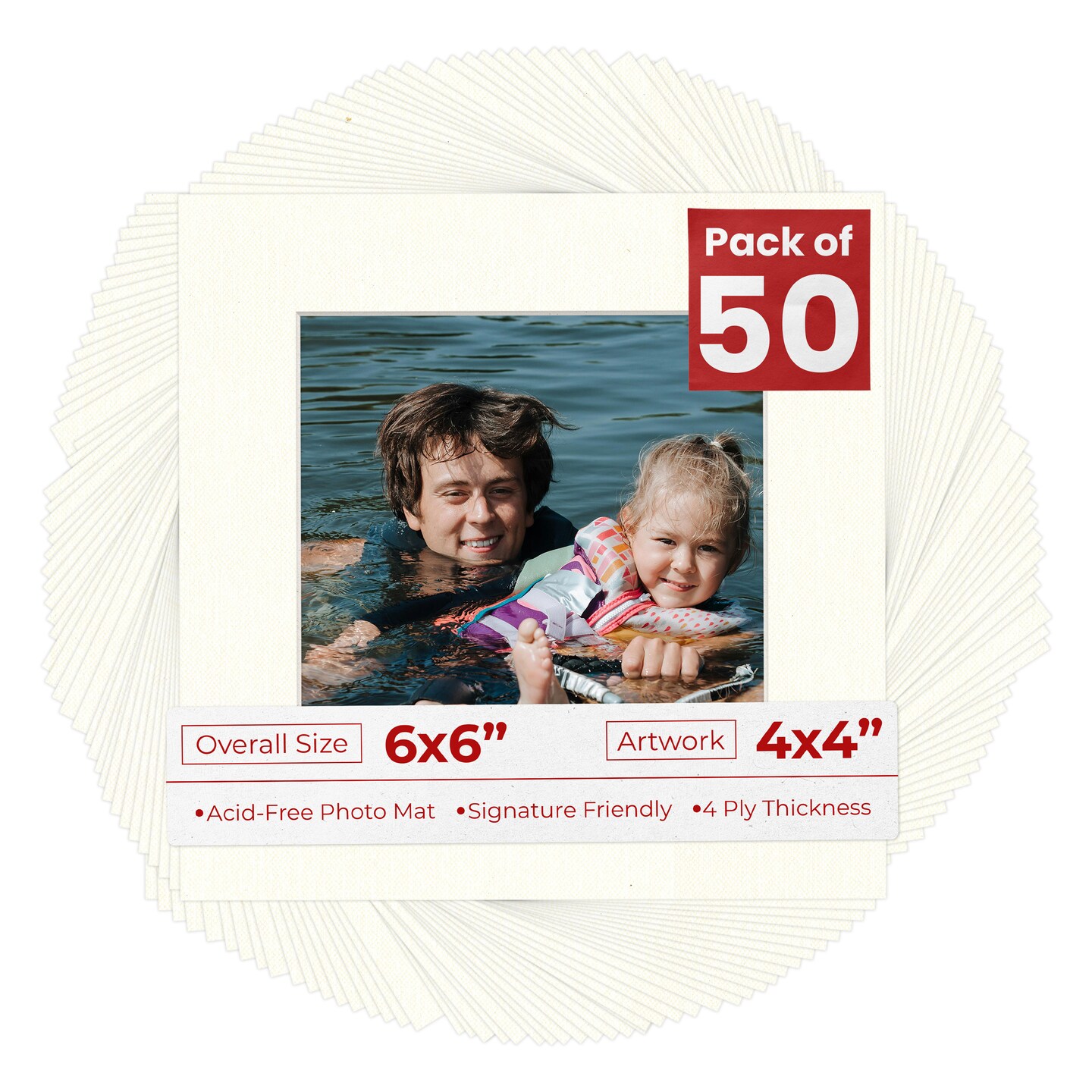 Beige Canvas Mat Board for 6x6 Frames - Fits 4x4 Photos, Color: Brown ...