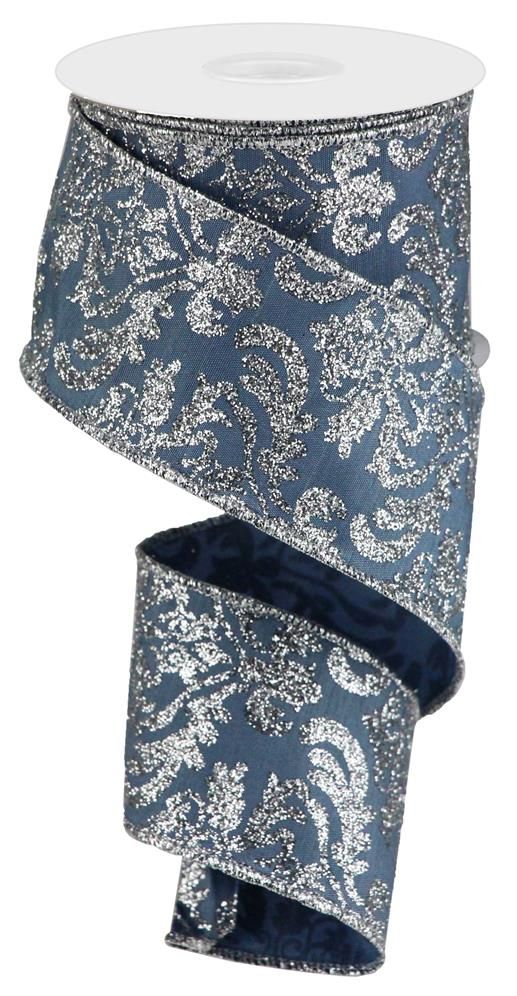 RG Ribbon Glitter Damask, Wired Faux Dupioni, 2.5" x 10 Yards | Michaels