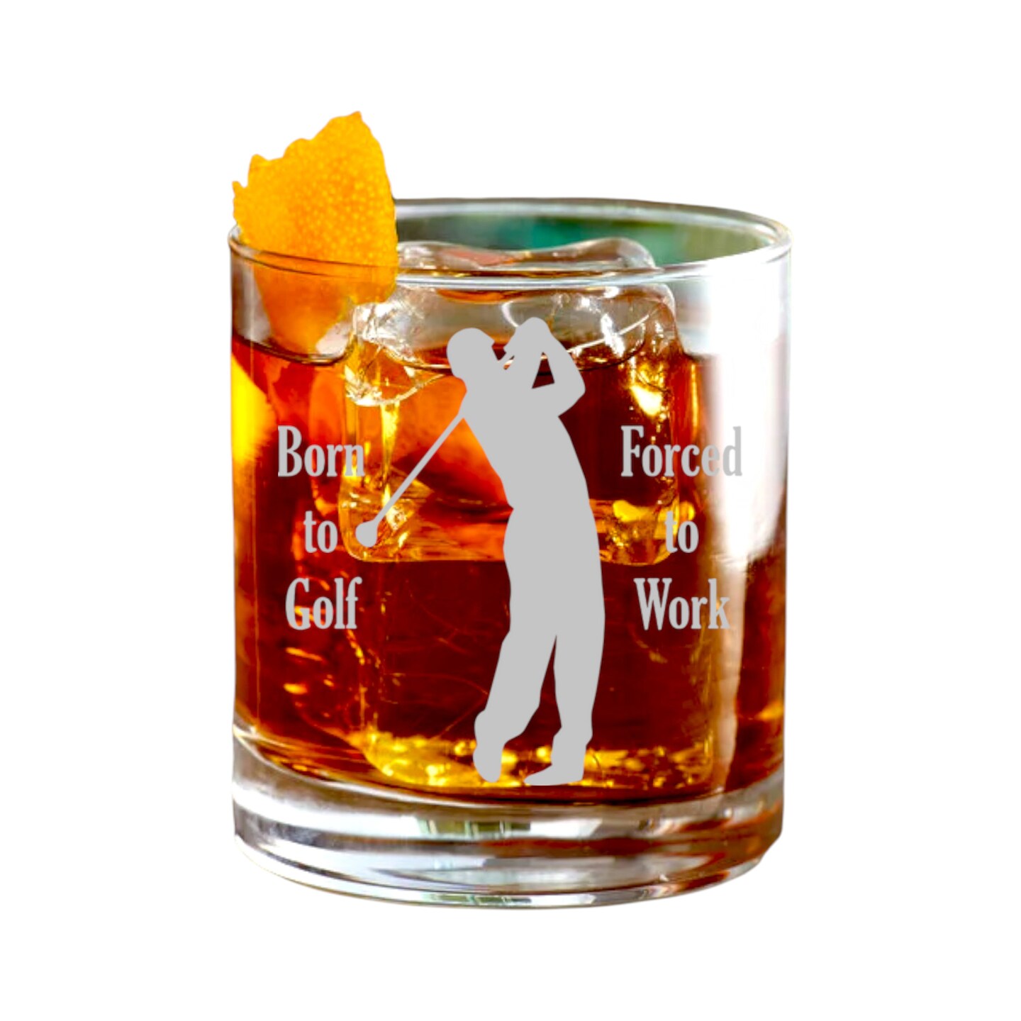 Rocks Glass - Born to Golf Forced to Work - Double Old Fashioned | Michaels