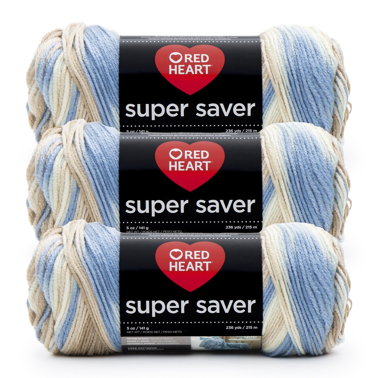 Red Heart Super Saver Yarn 3 Pack-Mirage, Count: 8 | Michaels