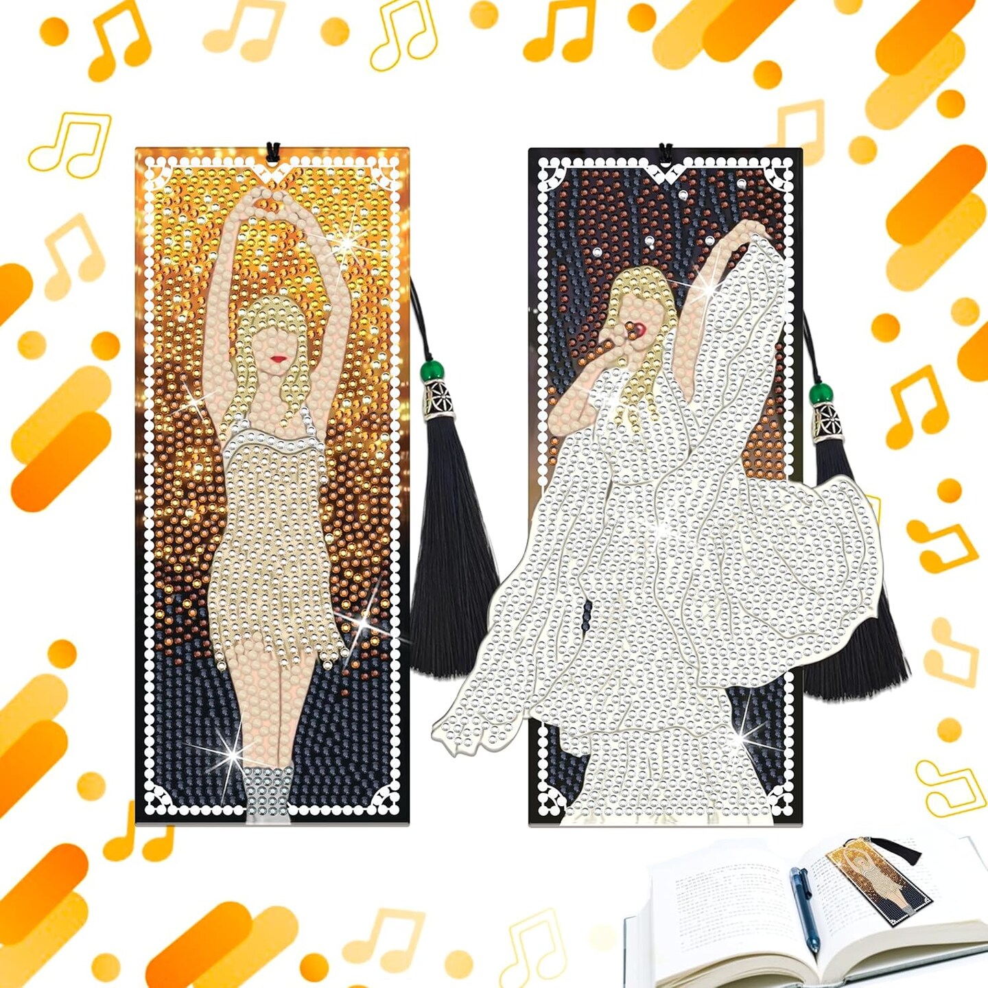 2 Packs 5D Singer Diamond Art Painting Bookmarks, Diamond Art Book ...