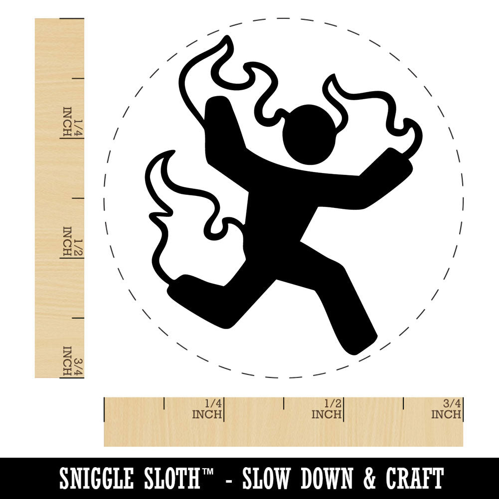 Man on Fire Symbol Warning Danger Risk Hazard Self-Inking Rubber Stamp ...