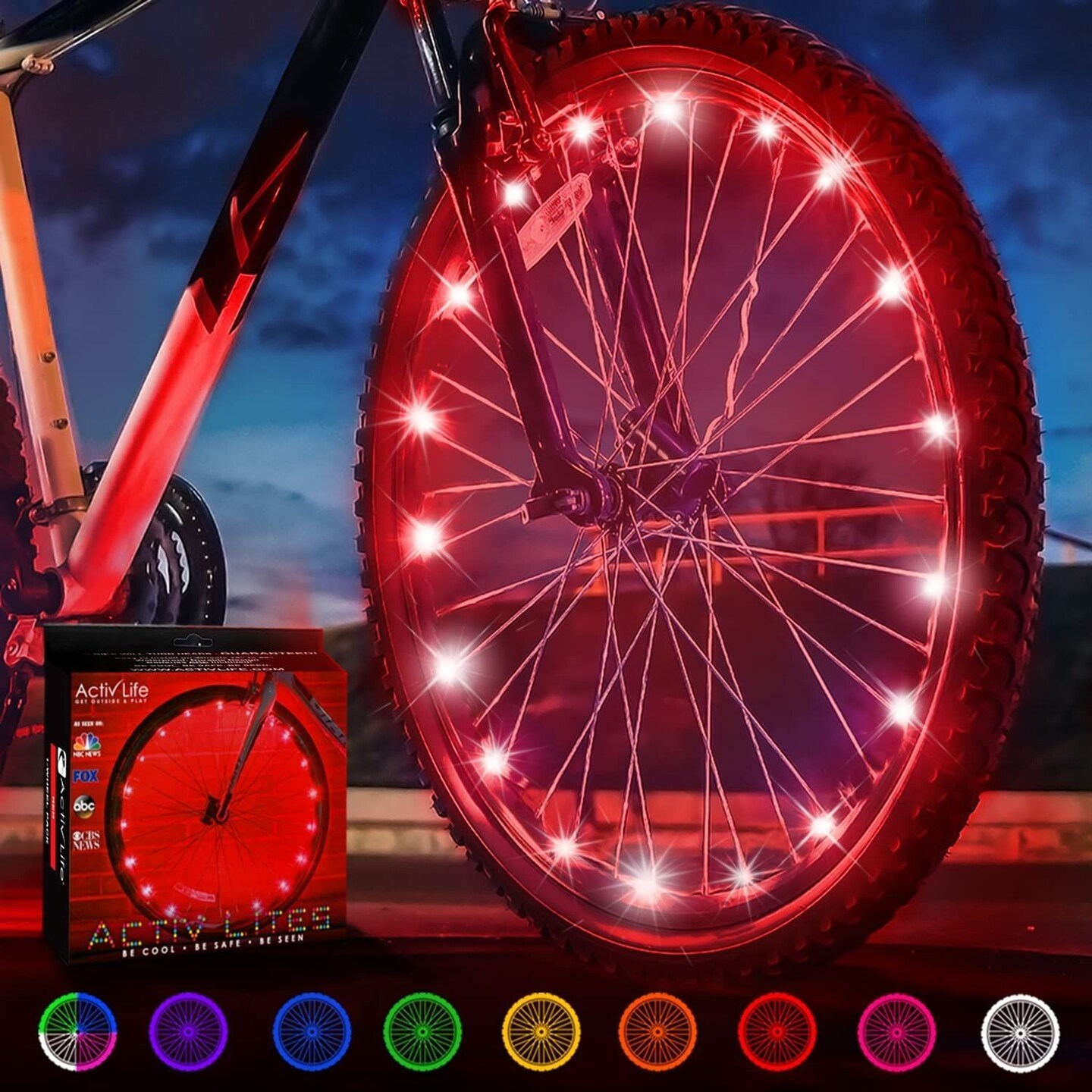 Activ Life LED Bike Wheel Lights with Batteries Included, Get 100% Brighter and Visible from All ...