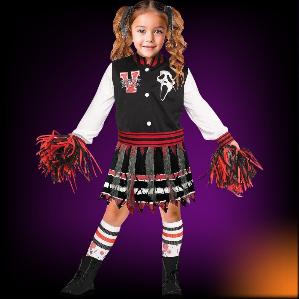 Toddler Scream for the Team Cheerleader Costume Ghost Face Halloween ...