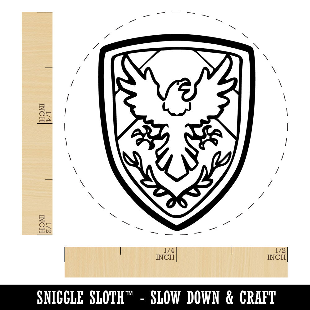 Medieval Shield Eagle Emblem Self-Inking Rubber Stamp Crafting Planners ...