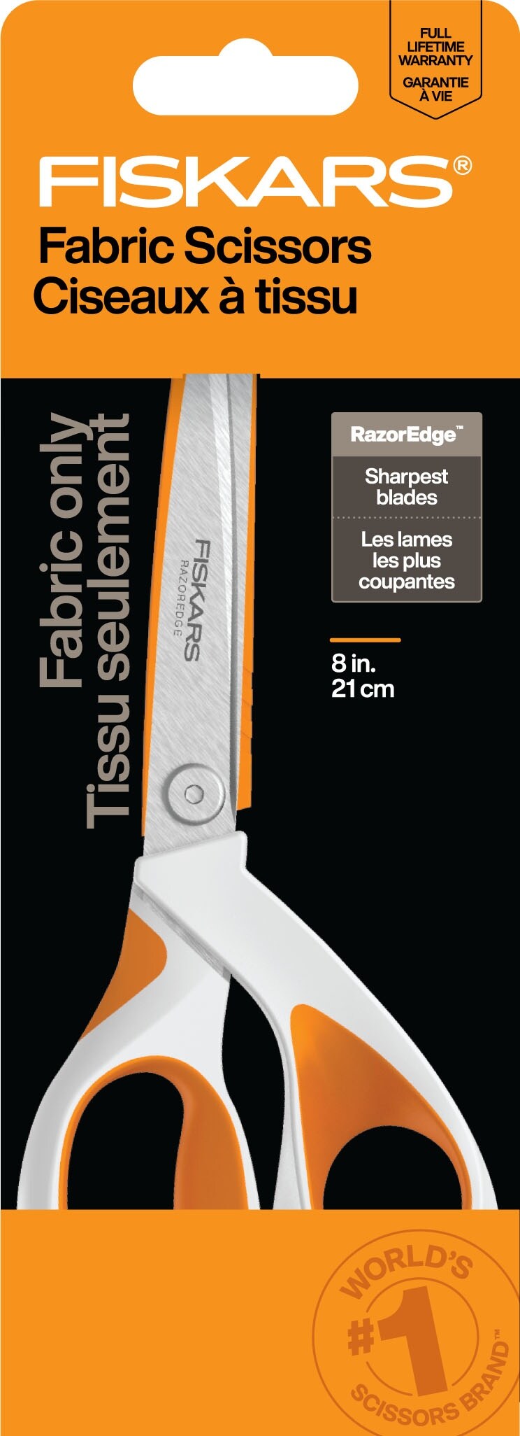 Fiskars RazorEdge(TM) SoftGrip(R) Fabric Scissors -8" White Handle ...